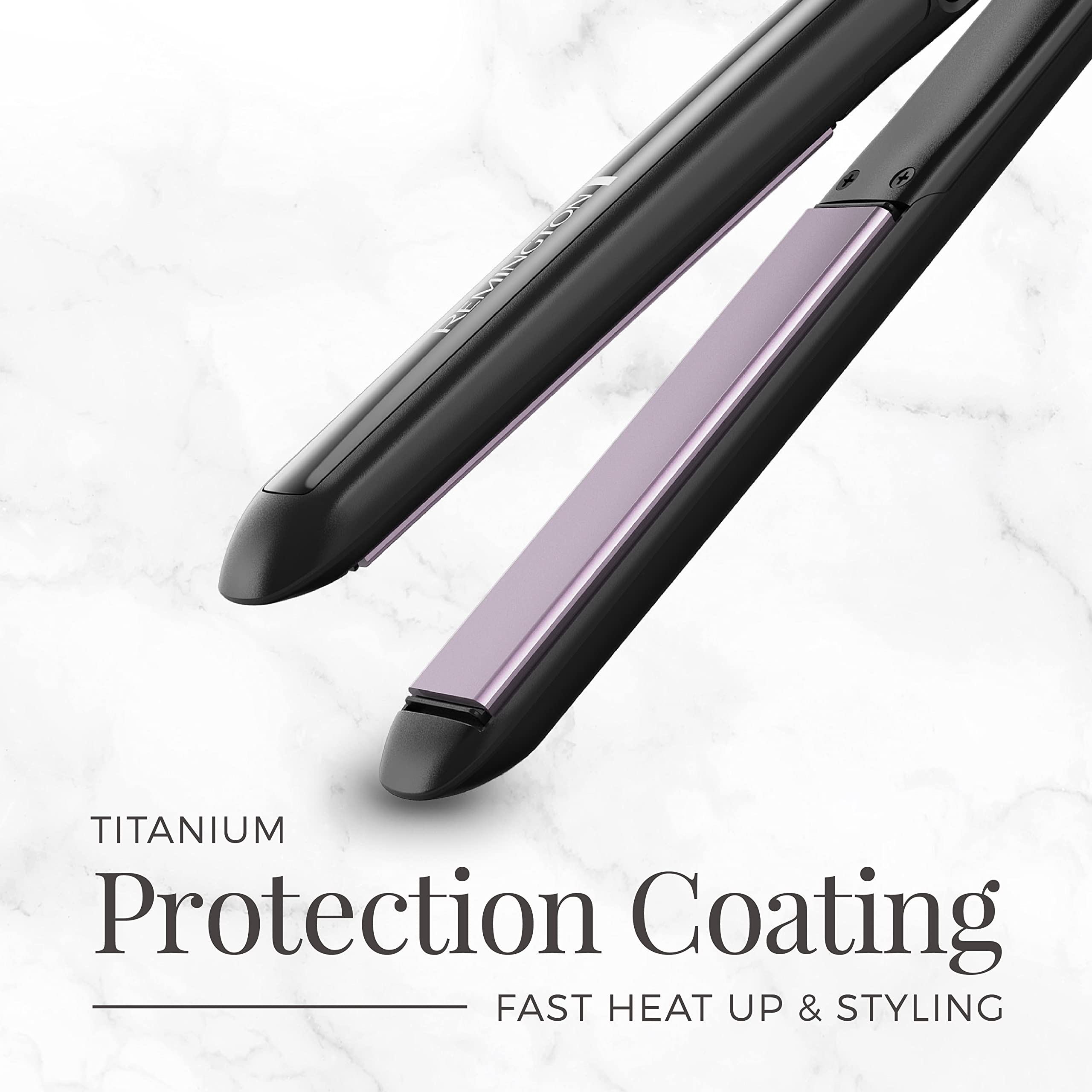 Remington 1 Inch Anti Static Flat Iron with Floating Ceramic Plates and Digital Controls Hair Straightener, Purple, 1 Count, S5502