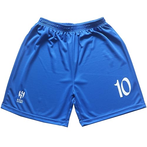 ORGBRAIN 2023/2024 Hilal Riyadh Al Home #10 Neymar Football Soccer Kids Jersey Shorts Socks Set Youth Size (Blue, 28)