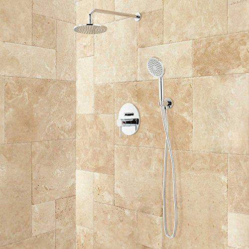 Signature Hardware 931419 Lattimore Shower System with Rainfall Shower Head and Hand Shower - Rough In Included