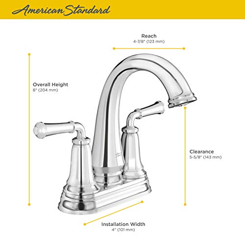 American Standard 7052207.002 Delancey Centerset Bathroom Faucet with Pop-Up Drain, Polished Chrome