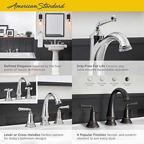 American Standard 7052207.002 Delancey Centerset Bathroom Faucet with Pop-Up Drain, Polished Chrome