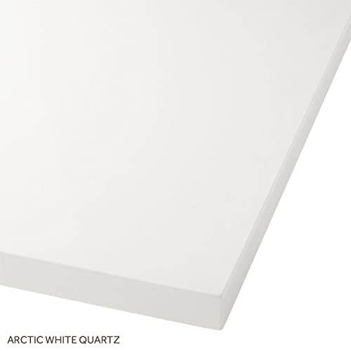 Signature Hardware 950734-36-RUMB-0 Aliso 36" Free Standing Single Basin Vanity Set with Teak Cabinet, Quartz Vanity Top, and Rectangular Porcelain Undermount Sink