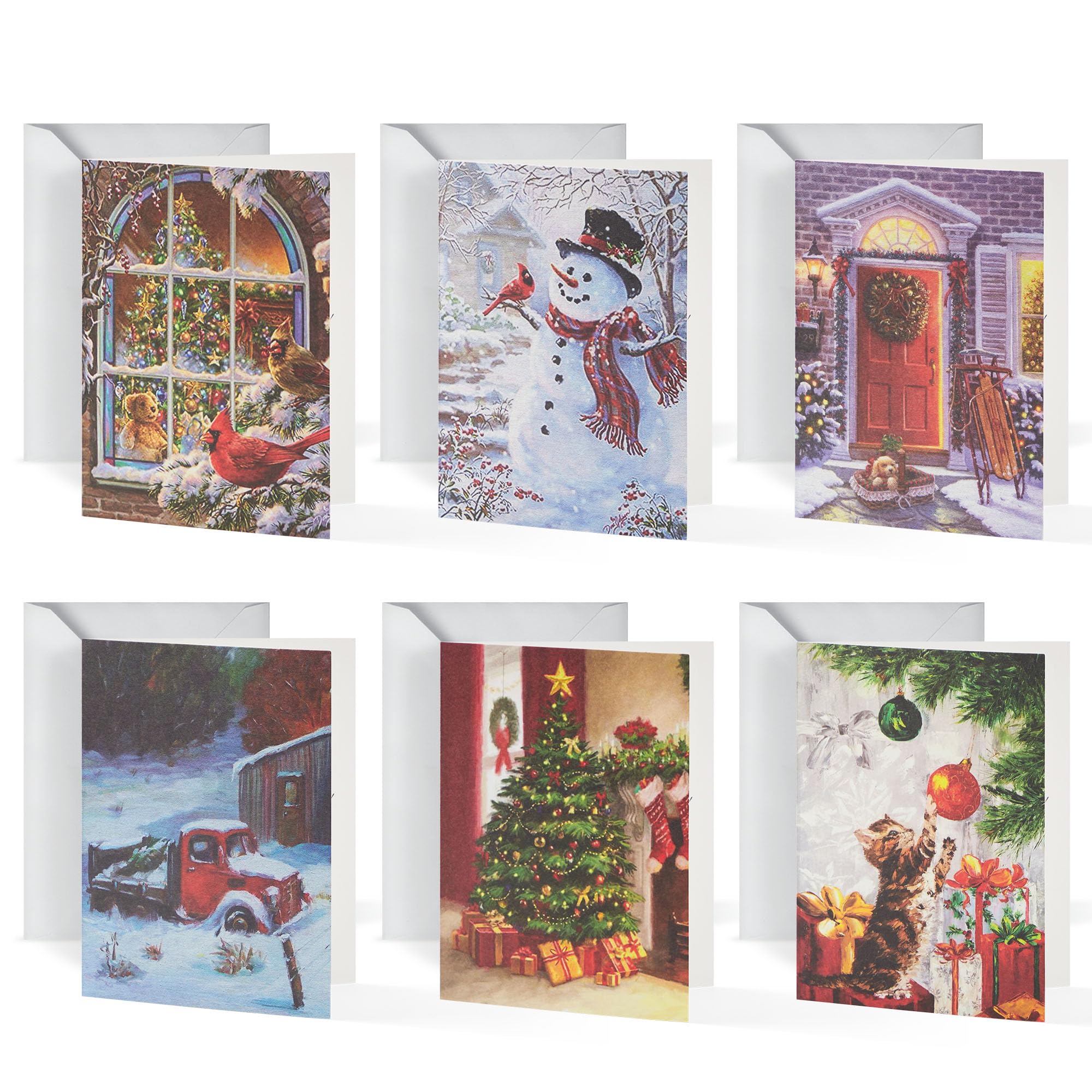 JOYIN 72 PCs Cute Merry Christmas Greeting Cards with Envelopes for Holiday Parties, Gift Giving, Winter Christmas Season, present Giving, Xmas Gifts Cards