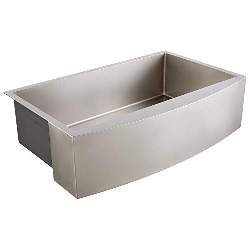 Signature Hardware 944649-33 Atlas 33" Farmhouse Single Basin Stainless Steel Kitchen Sink