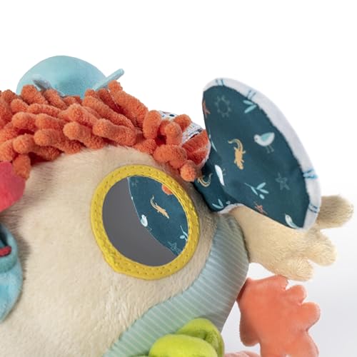 Miniland Sensorial Reef. Plush Rattle Toy for Infant and Toddlers with Many Different Sensory Stimulations. Fully Washable for Baby Teething. 2023 Toty Finalist