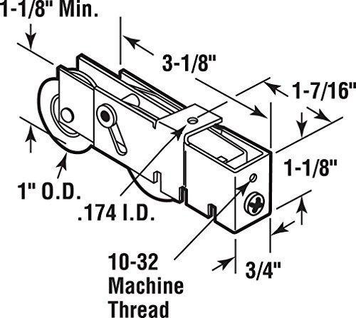 Prime-Line D 1982 Sliding Door Tandem Roller Assembly with 1 inch Steel Ball Bearing