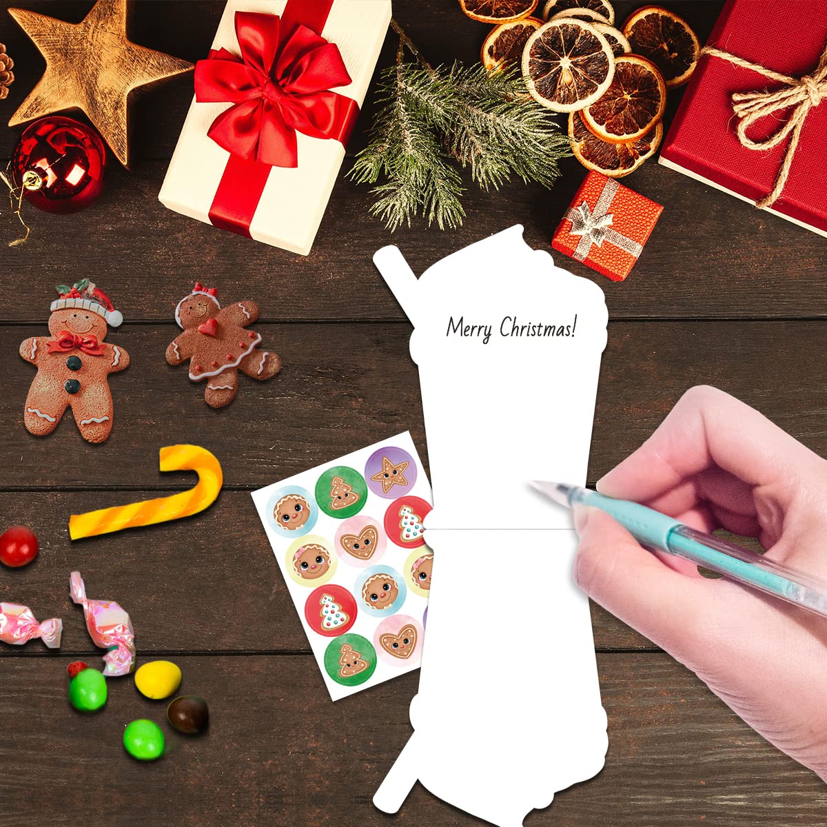 ceiba tree 36Pcs Christmas Gingerbread House Cards Festive Winter Holiday Greeting Cards with Envelopes and Stickers Die Cut
