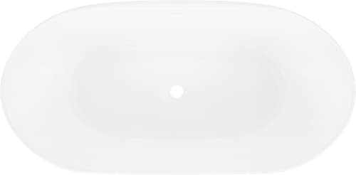 Signature Hardware 952997-59 Patera 59" Resin Soaking Freestanding Tub with Integrated Drain and Overflow