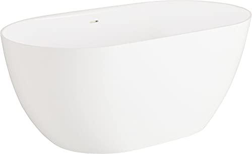 Signature Hardware 952997-59 Patera 59" Resin Soaking Freestanding Tub with Integrated Drain and Overflow