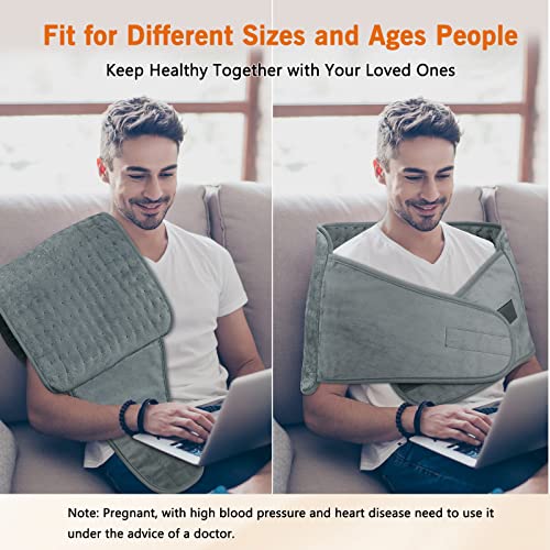 ππ©π π«ππππ Heating Pad for Back Pain and Cramps Relief, (12"x24"+20'') Large Menstrual Heating Pad with 4 Timer Auto Shut Off & 6 Heat Setting Electric Heat Pad with Belt, Dry & Moist Therapy