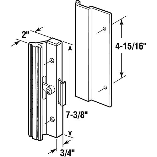 Prime-Line MP1006 Sliding Glass Door Handle, Clamp Style, Surface Mount, Aluminum, Black, (1 set)