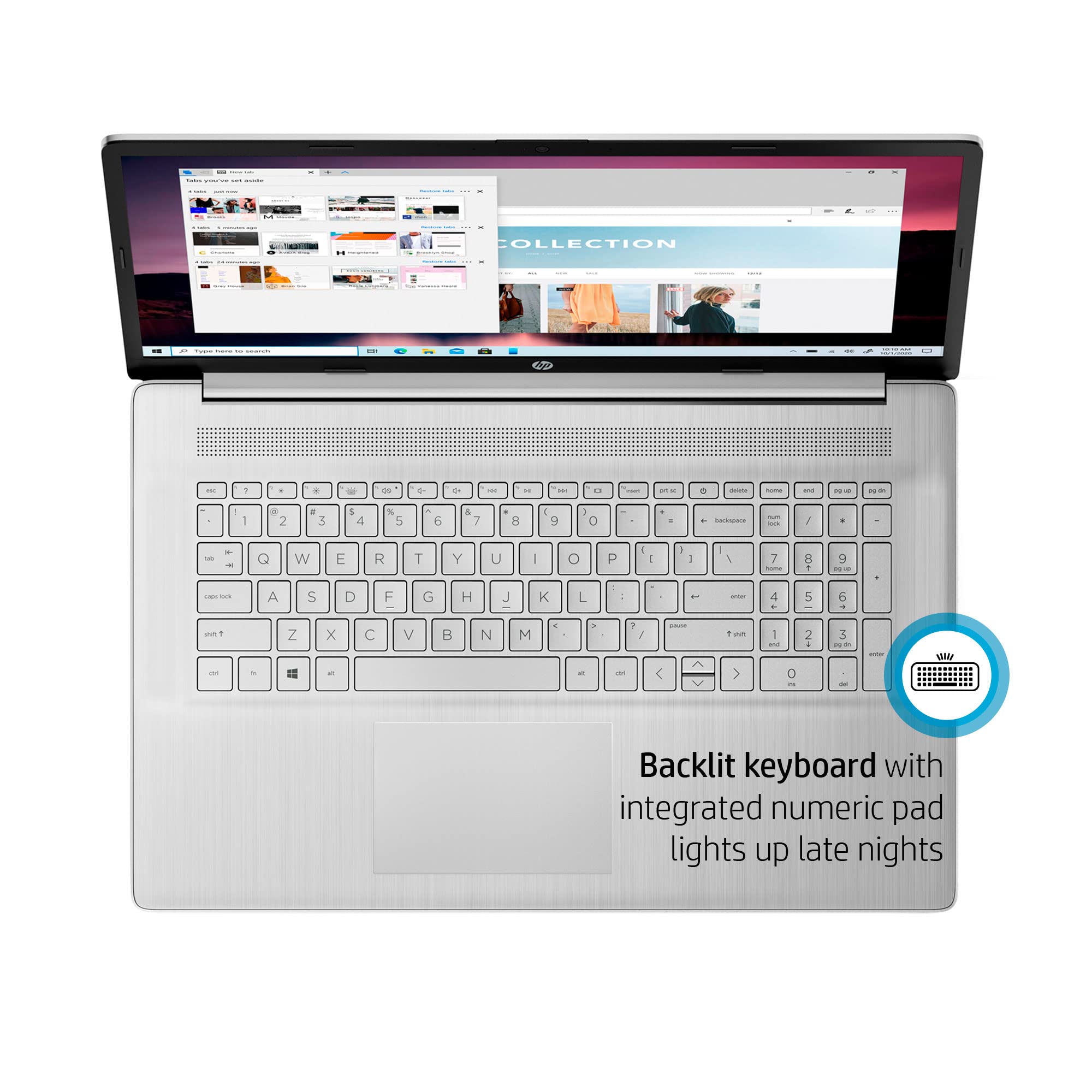 HP 2023 Newest 17 Laptop, 17.3" HD+ Touchscreen, Intel Core i7-1355U Processor, 32GB RAM, 2TB SSD, Webcam, HDMI, Backlit Keyboard, Wi-Fi, Windows 11 Home, Silver