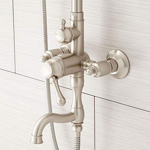 Signature Hardware 939624 Dolwick Exposed Shower System with Rain Shower Head, Hand Shower, and Hose - Rough In Included