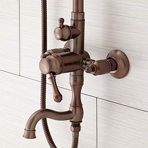 Signature Hardware 939624 Dolwick Exposed Shower System with Rain Shower Head, Hand Shower, and Hose - Rough In Included
