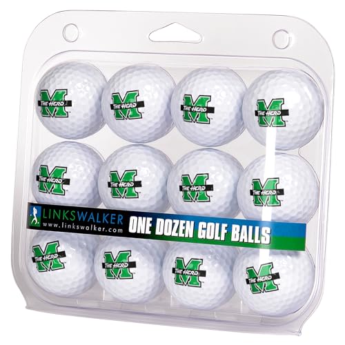 LinksWalker Marshall University Thundering Herd Golf Balls Gift Pack 12 2-Piece Regulation Size Balls