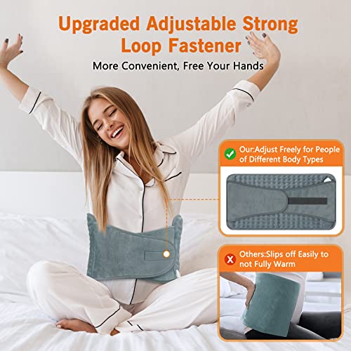 ππ©π π«ππππ Heating Pad for Back Pain and Cramps Relief, (12"x24"+20'') Large Menstrual Heating Pad with 4 Timer Auto Shut Off & 6 Heat Setting Electric Heat Pad with Belt, Dry & Moist Therapy