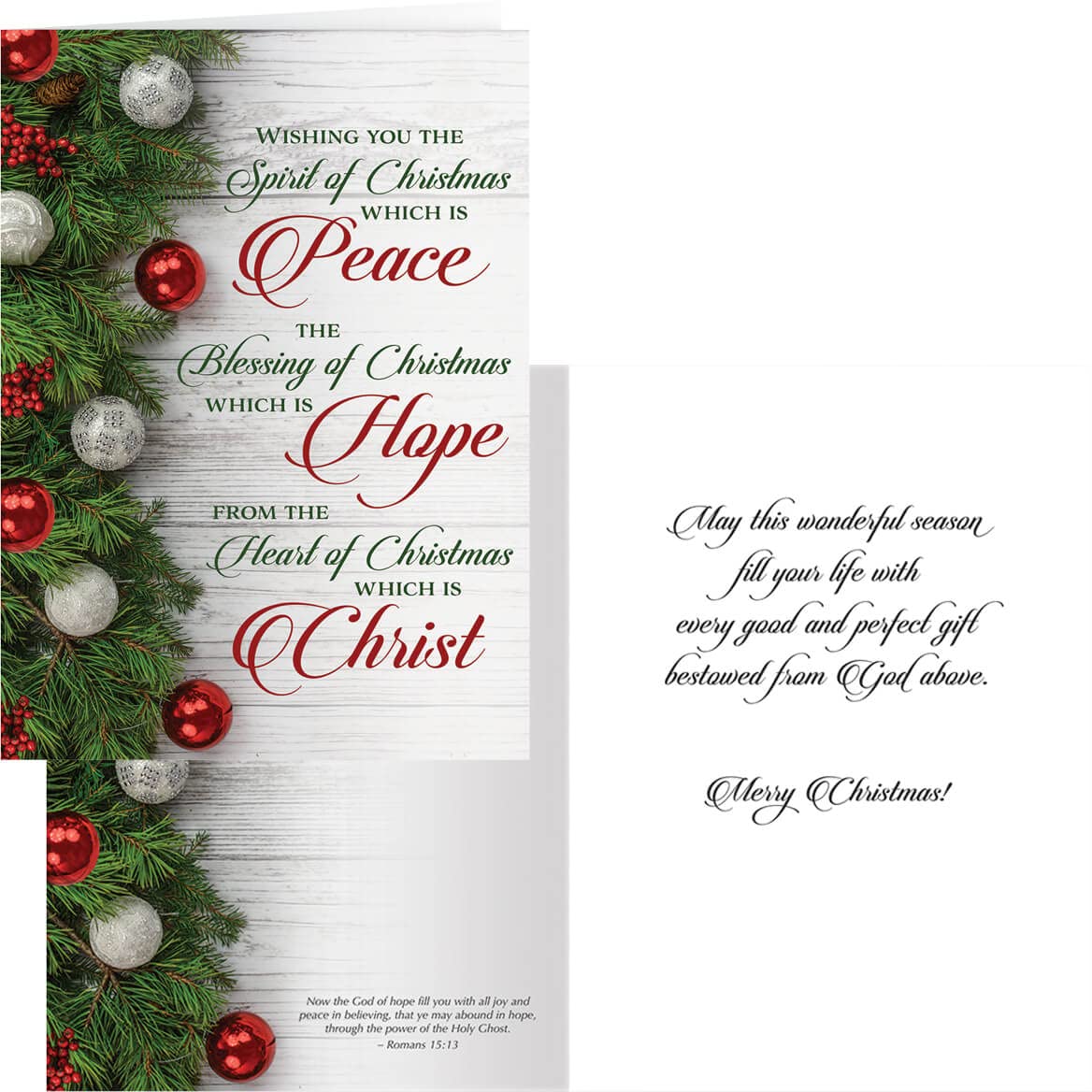 Peace, Hope, Christ Christmas Card Set of 20