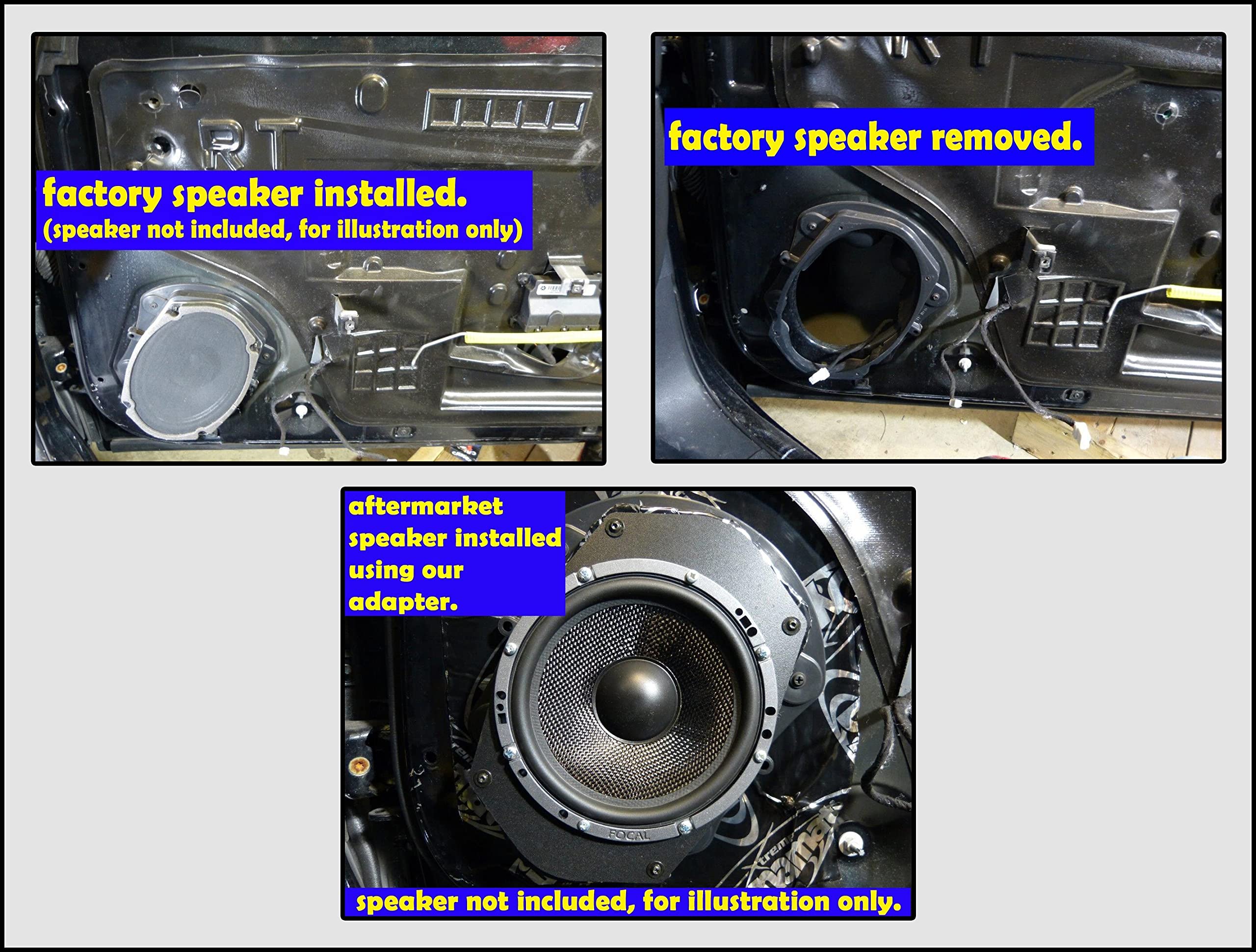Universal 6"x9" 6x9 to 5 1/4" 5.25" Speaker Adapter Spacer Rings - SAK045_475-1 Pair