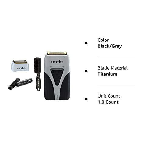 Andis ProFoil Lithium Plus Titanium Foil Shaver with Bonus Replacement Foil Assembly and Inner Cutters and a BeauWis Blade Brush