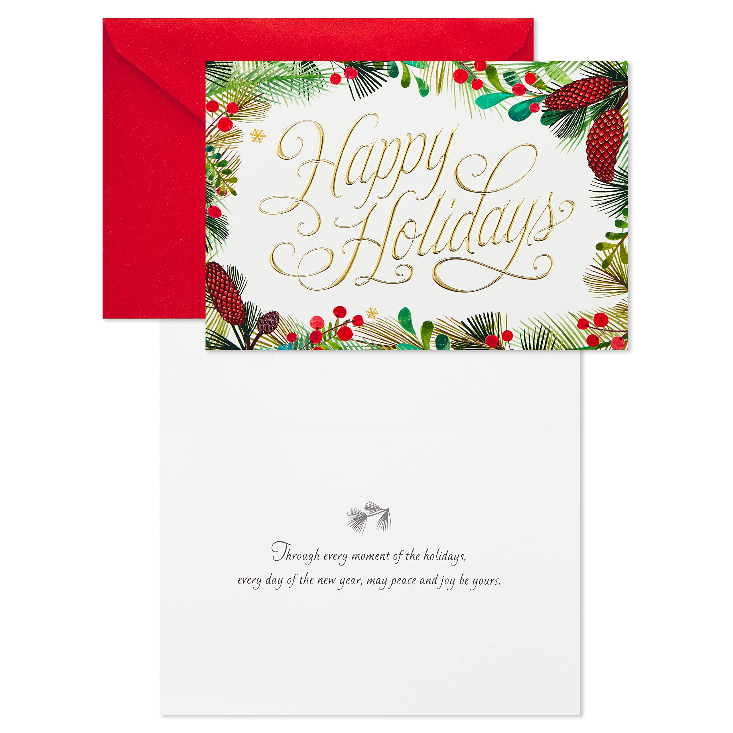 Hallmark Boxed Holiday Cards, Festive Greenery (40 Cards and Envelopes)
