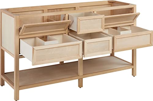 Signature Hardware 953748-60-RUMB-0 Robertson 60" Double Vanity Cabinet Set with Wood Cabinet, Vanity Top and Rectangular Undermount Sinks - No Faucet Holes