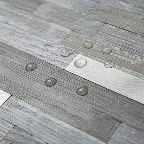 AULIGET 20 Sheets Peel and Stick Backsplash, Distressed Wood Look PVC Wall Tiles Stick on Backsplash for Kitchen