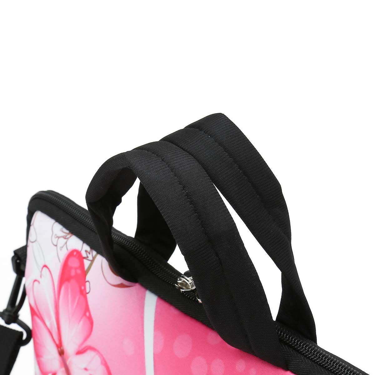 RICHEN 10 inch Messenger Bag Carrying Case Sleeve with Handle Accessory Pocket Fits 7 to 10-Inch Laptops/Notebook/Kids tablet (7-10.2 inch, Pink Butterfly)