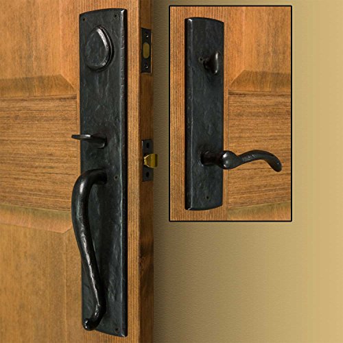 Signature Hardware 915876-KE-238-LH Bullock Left Handed Full Plate Keyed Entry Single Cylinder Door Handleset with Interior Lever