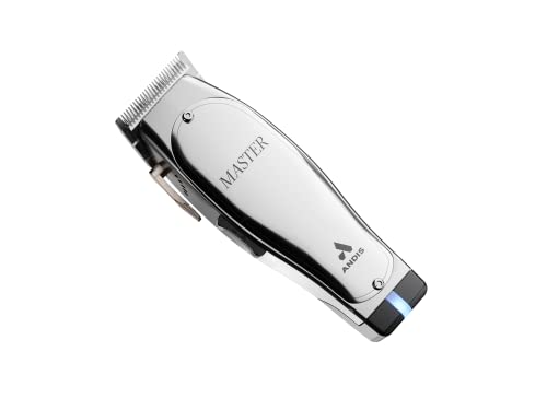 Andis 12660 Professional Master Corded/Cordless Hair Trimmer, Adjustable Carbon Steel Blade Hair Clipper for Close Cutting, Chrome