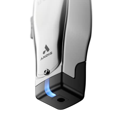 Andis 12660 Professional Master Corded/Cordless Hair Trimmer, Adjustable Carbon Steel Blade Hair Clipper for Close Cutting, Chrome