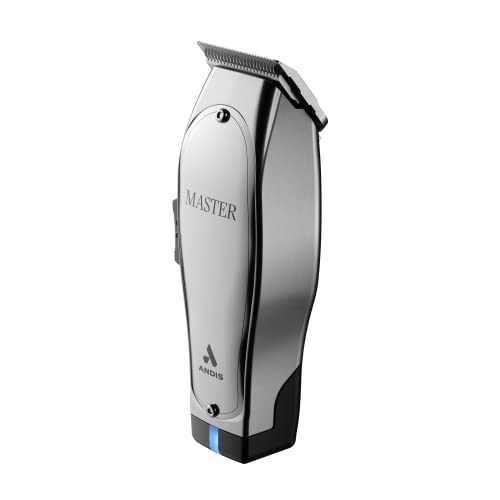 Andis 12660 Professional Master Corded/Cordless Hair Trimmer, Adjustable Carbon Steel Blade Hair Clipper for Close Cutting, Chrome