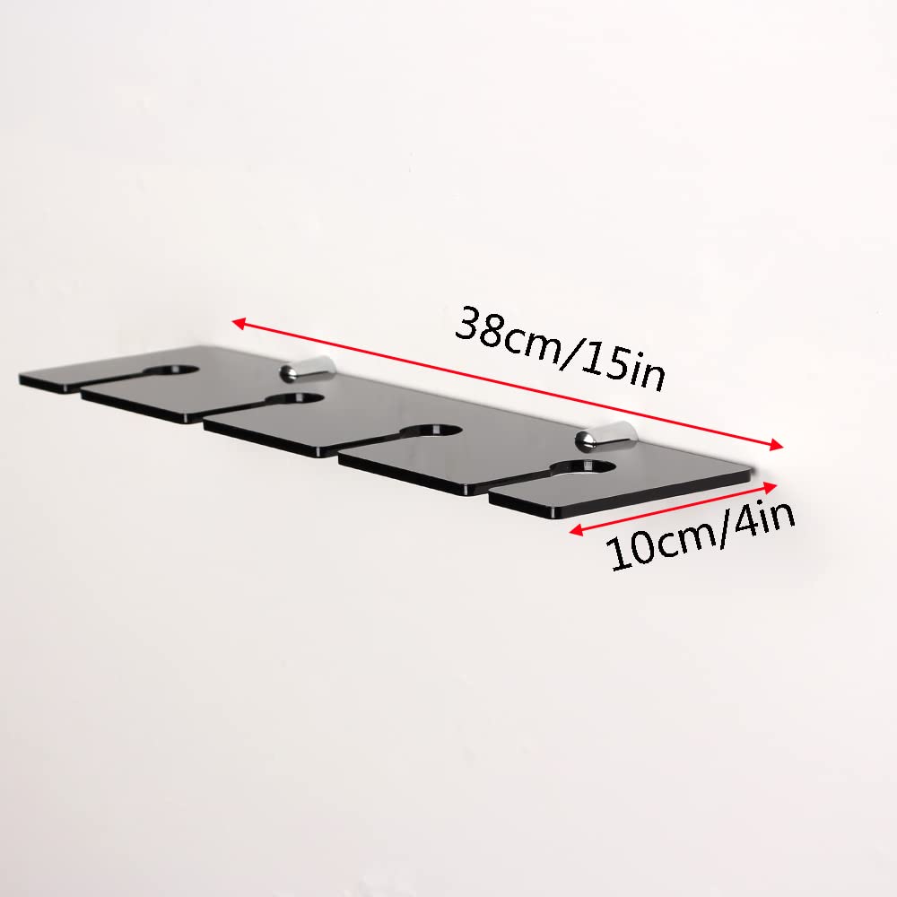 Wine Rack Wall Mounted Wine Glass Holder 4 Wine Glasses Holder Rack Stemware Display Drying Storage for Kitchen Home Bar (Black)