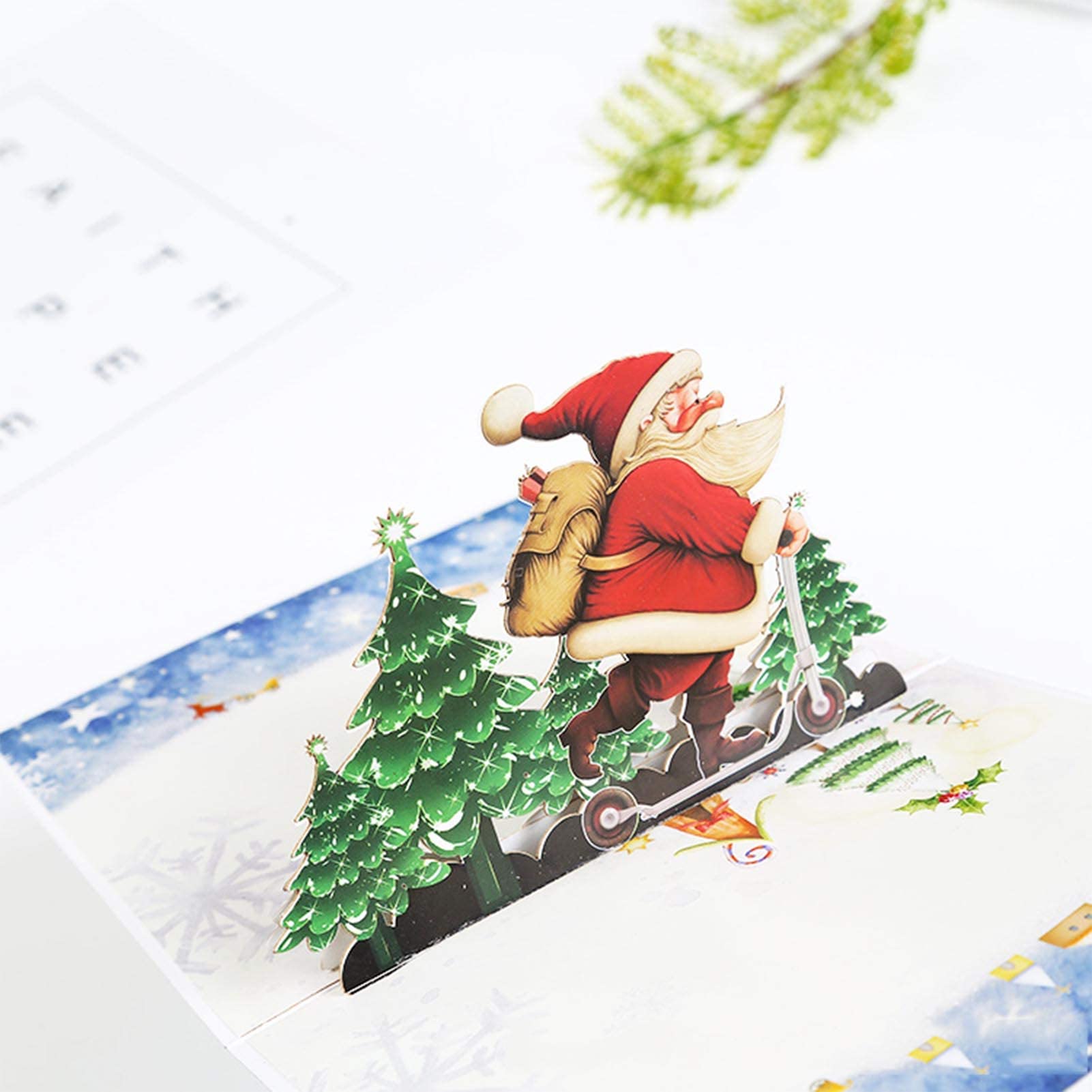HILUCK 3D Pop Up Christmas Greeting Cards, Handmade Cards with Envelope Set of 9, For Chris Holiday- Feature Xmas Tree, Snowman, Reindeer, Santa and Bell