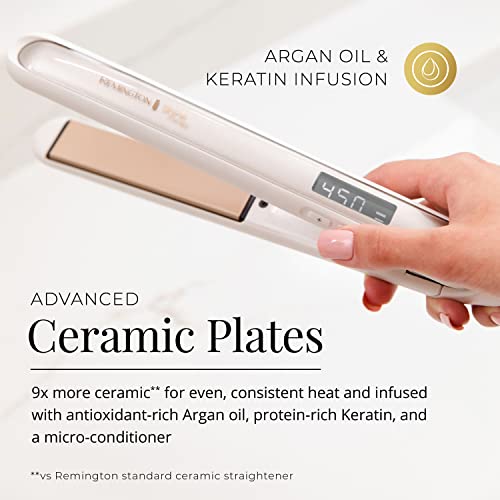 REMINGTON Shine Therapy Argan Oil & Keratin Infused 1 Inch Hair Straightener/Flat Iron
