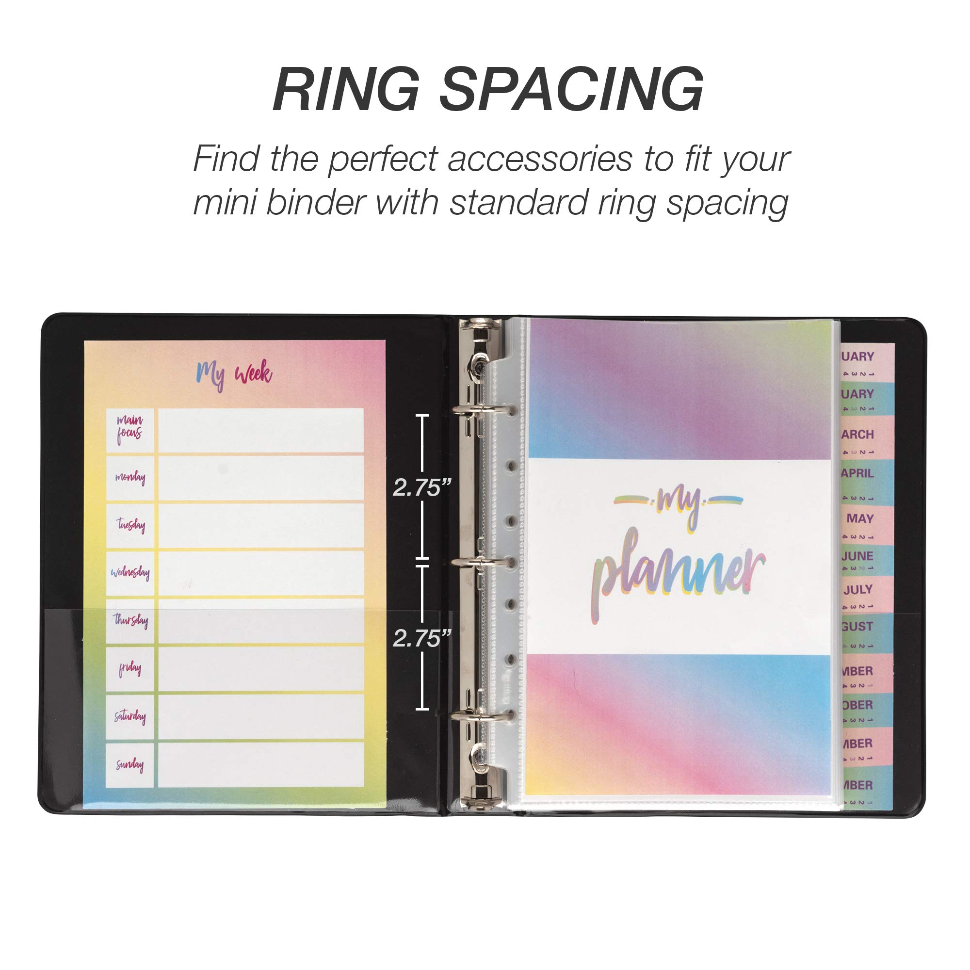 Samsill Economy 3 Ring Mini Binder, Made in The USA, 5/8-Inch Round Ring Binder, Holds 100 Sheets, Black, 6 Pack (MP32300)