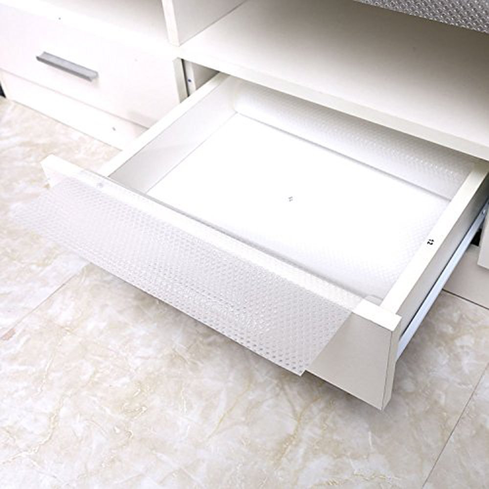 3 Pack 12 Inch x 59 Inch EVA Shelf Drawer Liner, Transparent Non-Adhesive Cupboard Cabinet Non-Slip Mat, Anti-Frost, Waterproof, Can Be Cutting to Any Size