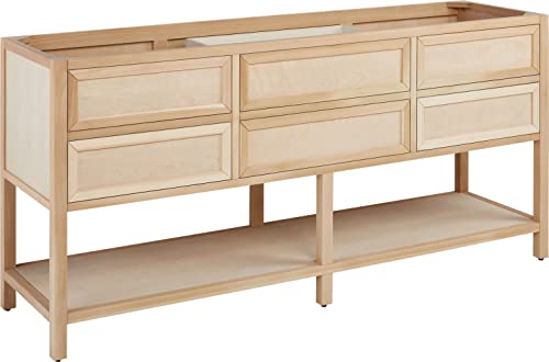 Signature Hardware 953748-72-UM-0 Robertson 72" Double Vanity Cabinet Set with Wood Cabinet, Quartz Vanity Top and Oval Undermount Sinks - No Faucet Holes