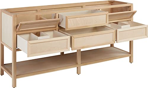 Signature Hardware 953748-72-UM-0 Robertson 72" Double Vanity Cabinet Set with Wood Cabinet, Quartz Vanity Top and Oval Undermount Sinks - No Faucet Holes
