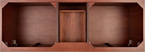 Signature Hardware 953364-60-UM-0 Novak 60" Free Standing Double Vanity Set with Mahogany Cabinet, Vanity Top and Oval Undermount Vitreous China Sink