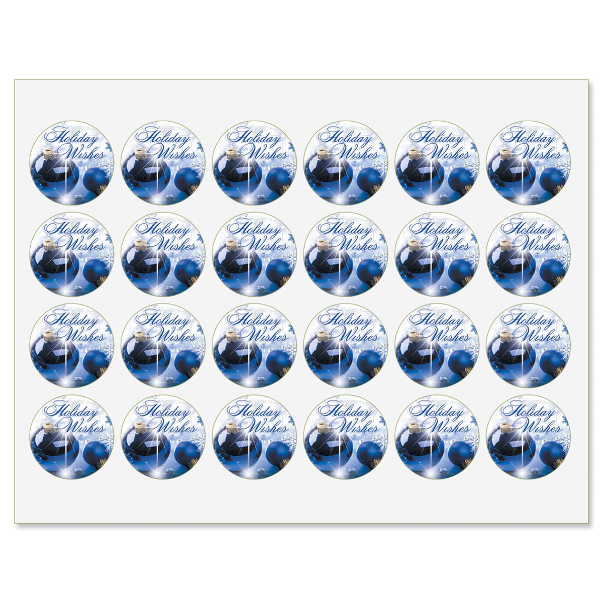 Colorful Images Blue Display Personalized Christmas Cards with Matching Envelope Seals (Set of 24)
