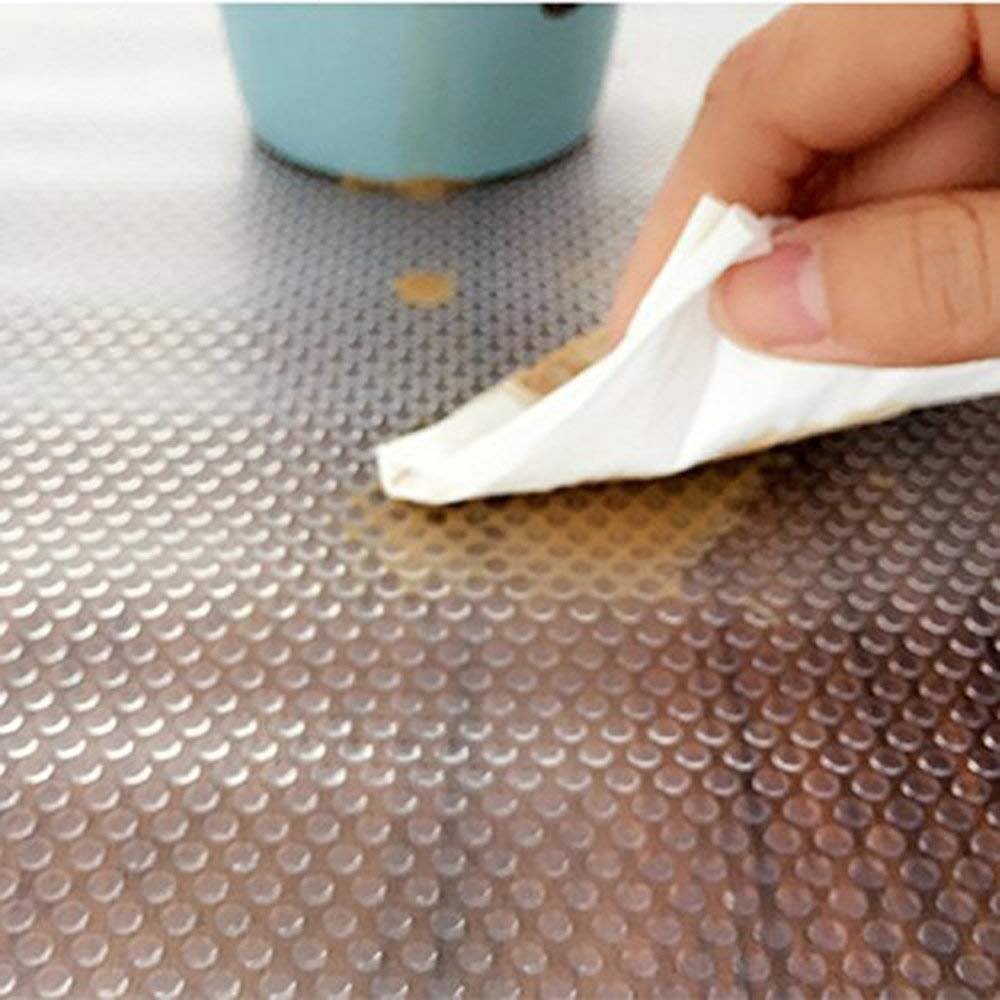 3 Pack 12 Inch x 59 Inch EVA Shelf Drawer Liner, Transparent Non-Adhesive Cupboard Cabinet Non-Slip Mat, Anti-Frost, Waterproof, Can Be Cutting to Any Size