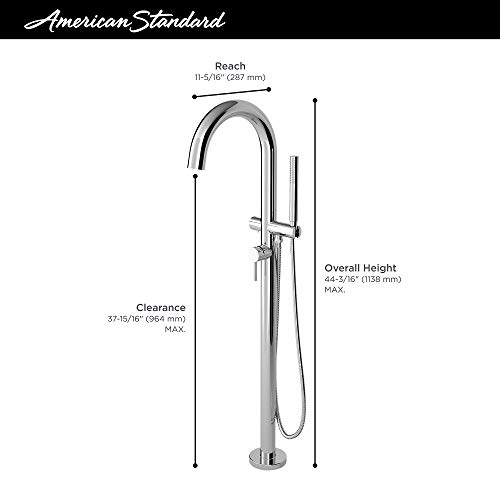 American Standard T064951.243 Contemporary Round Freestanding Tub Filler for Flash Rough-in Valve, Matte Black