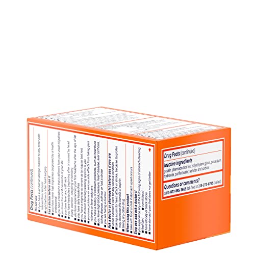 Motrin IB Migraine Liquid Gel Caps, Ibuprofen 200 mg, Migraine Relief Medicine, 80 Ct