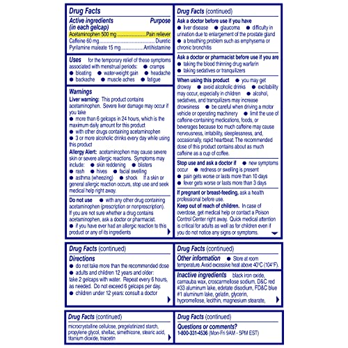 Midol Complete Menstrual Pain Relief Gelcaps with Acetaminophen for Menstrual Symptom Relief - 24 Count (Packaging May Vary)