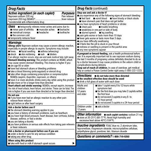 Amazon Basic Care Naproxen Sodium Tablets, 220 mg, 90 Count