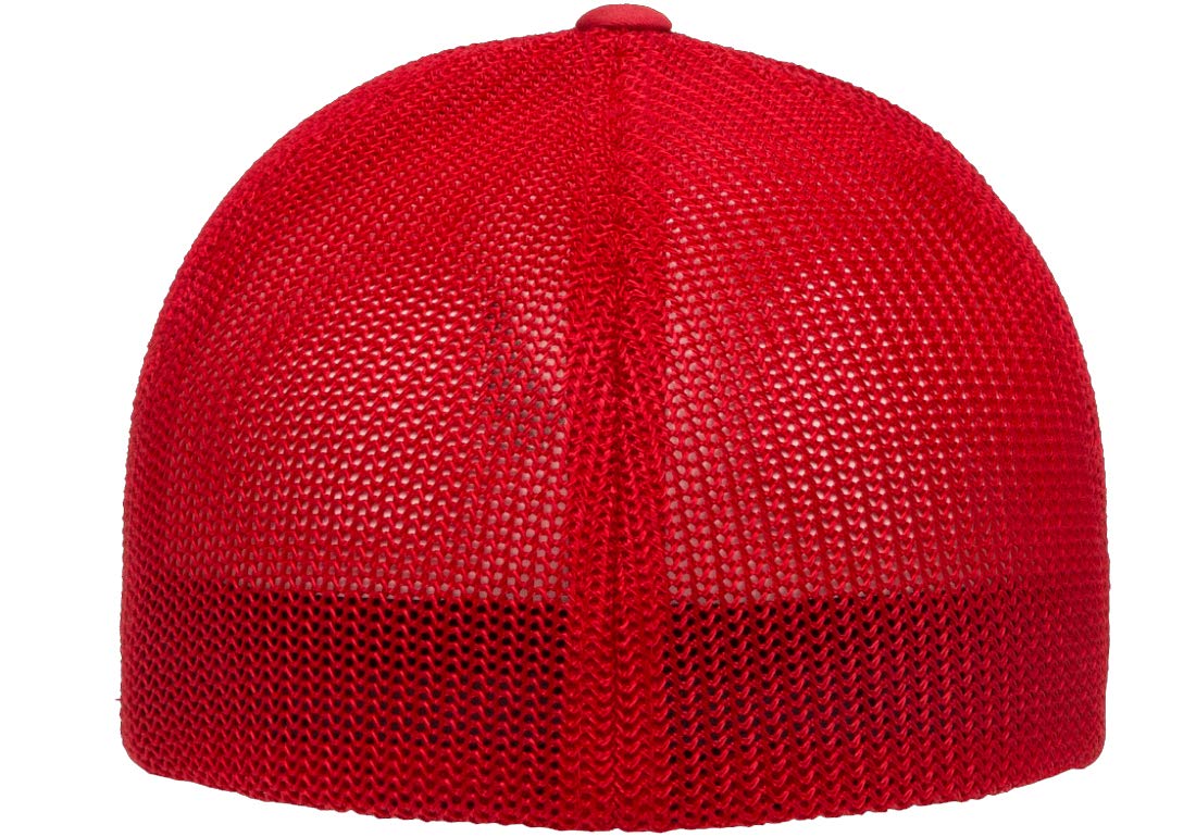 1973-77 Ford F100 Pickup Truck Outline Design Flexfit Trucker Mesh Fitted Cap red
