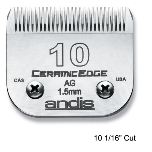 Andis β 64315, Ceramic Edge Detachable Pet Clipper Blade β Carbon-Infused Steel with Sharp Cutting Tech, Runs Cooler & Stays Sharper, Resists Rust & Heat, Size-10 - Fits AG, AGC & BDC Series, Chrome