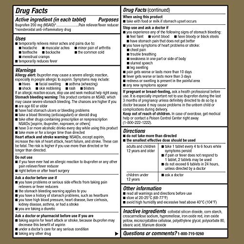 Good Sense Ibuprofen Tablets, 200 mg, Pain Reliever and Fever Reducer, 50 Count (Pack of 2)