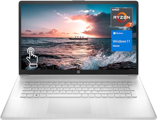 HP 17.3" Laptop, HD+ Flicker-Free Touchscreen, Octa-core AMD Ryzen 7 7730U Processor, 40GB RAM, 2TB PCIe SSD, Webcam, Backlit Keyboard with Lift-Hinge Design, Wi-Fi 6, Windows 11 Home, Silver