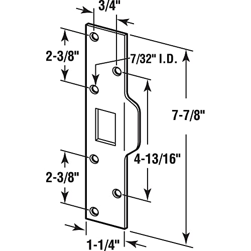 Defender Security U 9585 1-3/8 inch x 9 inch Thick Stainless Steel, 2-1/8 in Lock and Door Reinforcer, 1-3/8 & Prime-Line U 9476 Maximum Security Latch Strike, 1-1/4 inch x 7-7/8 inch, Steel